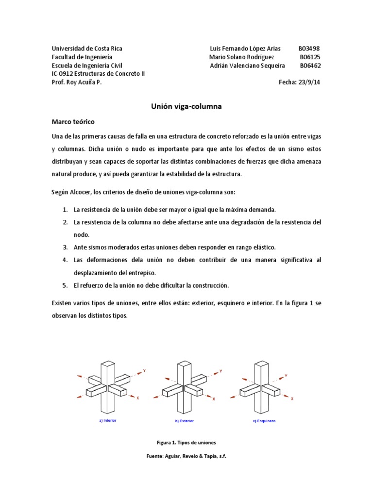 Unión Viga - Columna | PDF | Resistencia Eléctrica y Conductancia ...