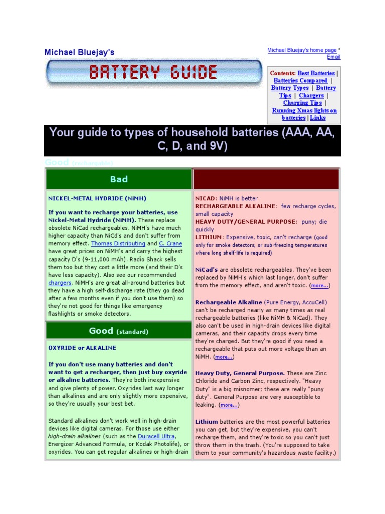 Your Guide To Types of Household Batteries (AAA, AA, C, D, and 9V ...
