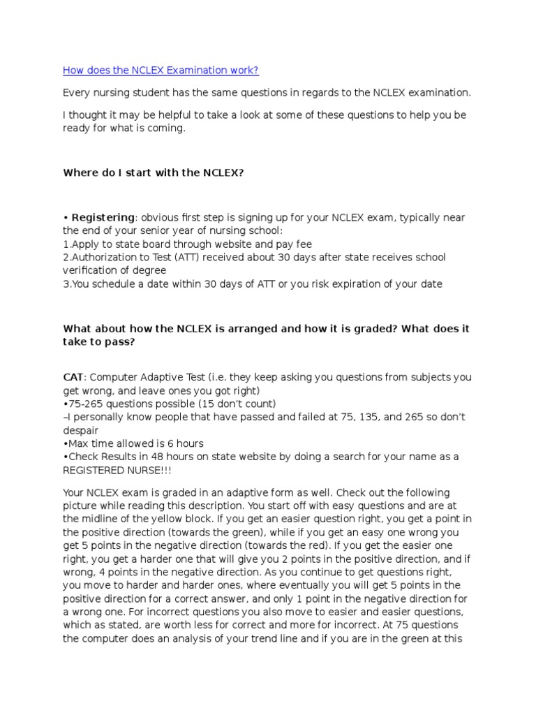 How Does The NCLEX Examination Work? | PDF | National Council Licensure ...