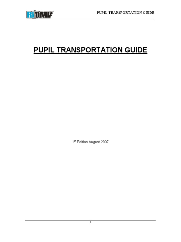 Pupil Transportation Guide | PDF | School Bus | Traffic