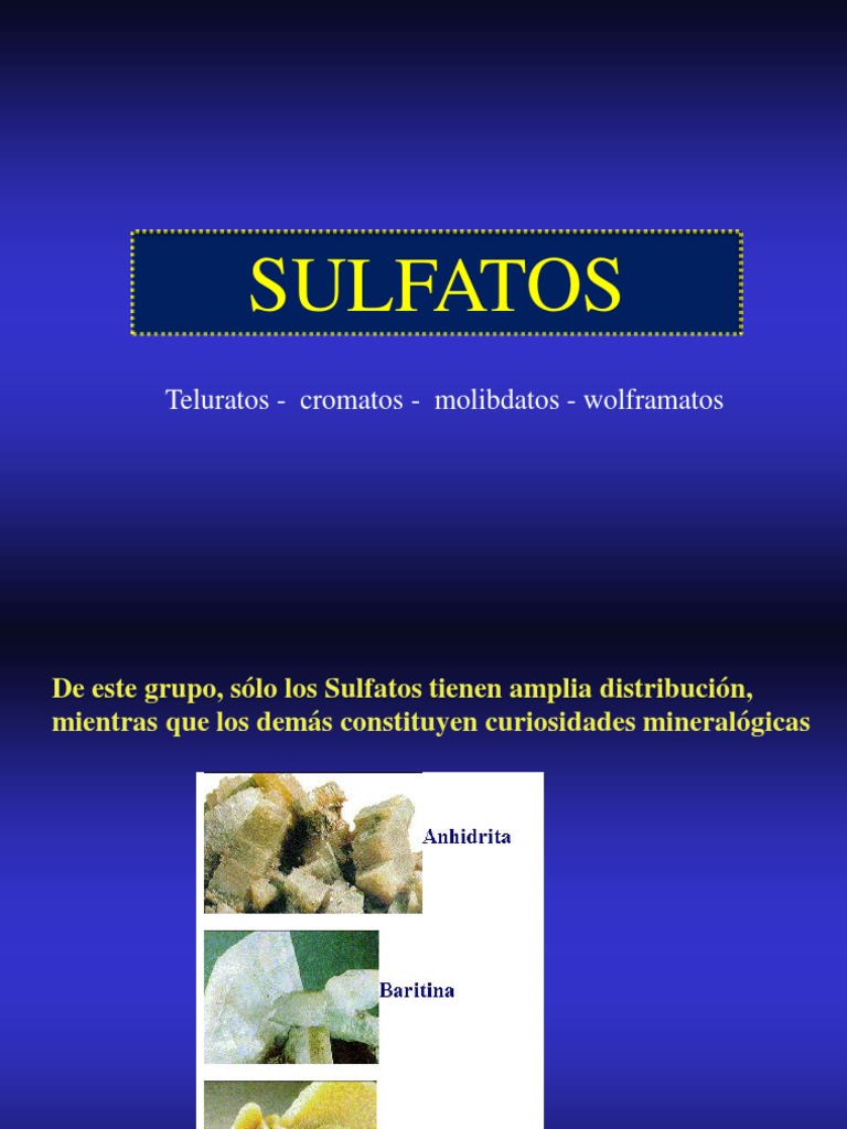 Sulfatos | PDF | Yeso | Minerales