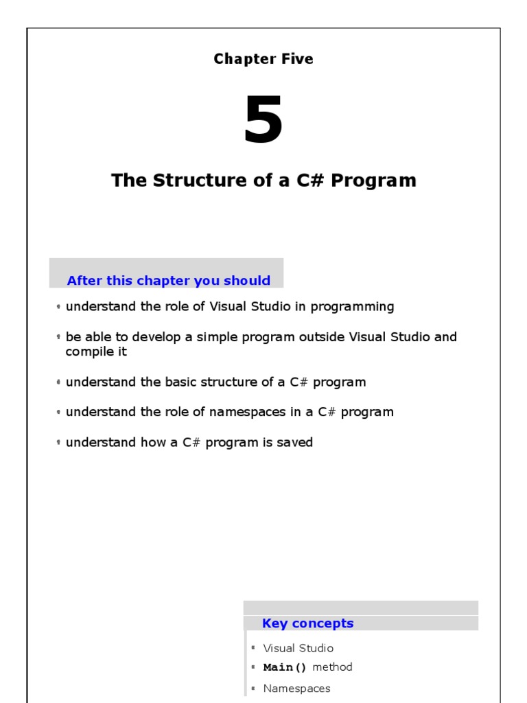 Be Sharp With C Chapter 5 Structure Of A C Program Pdf C Sharp 7644