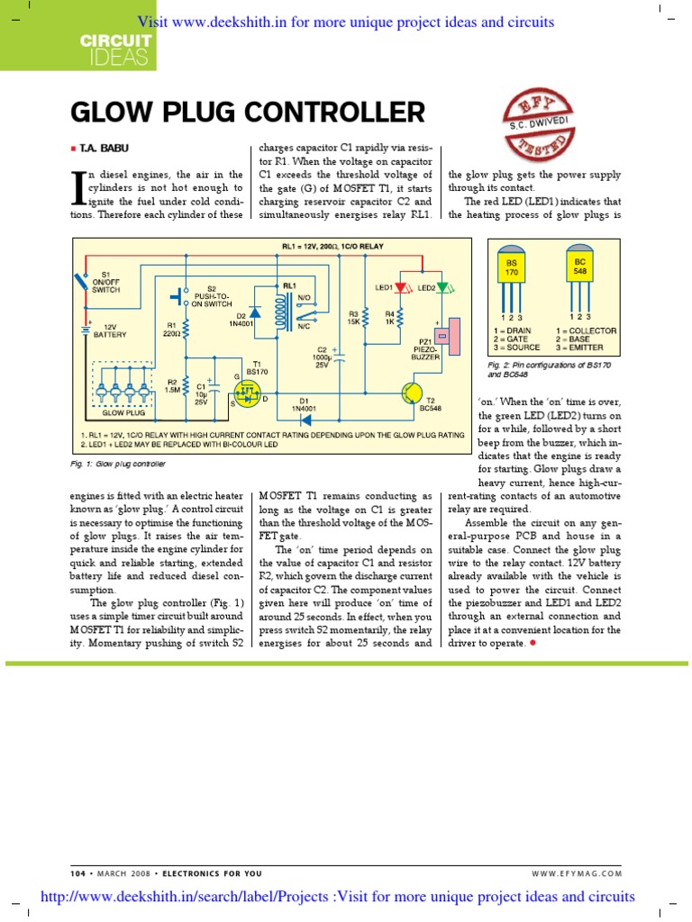 Glow Plug Controller | PDF | Capacitor | Mosfet