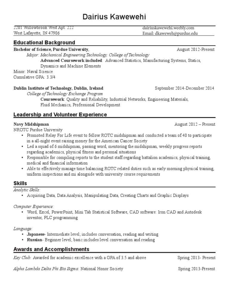 Engineering Student Profile | PDF | Career & Growth | Business