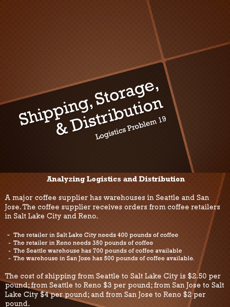 Logistics Problem 19 - Shipping, Storage, & Distribution | PDF ...