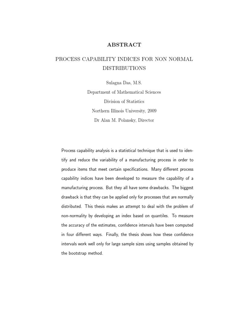Process Capability Indices For Non Normal Distributions | PDF ...