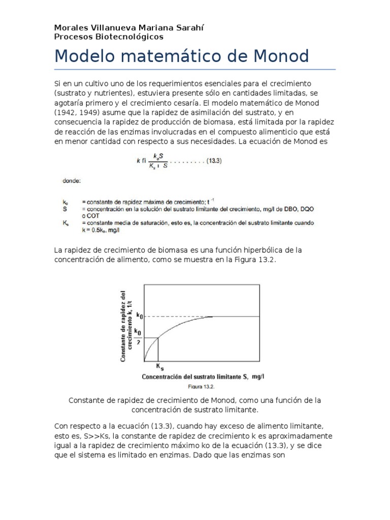 Modelo Matemático de Monod | Enzima | Química