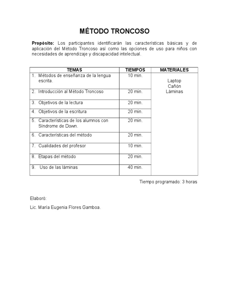 Planeación Método Troncoso | PDF