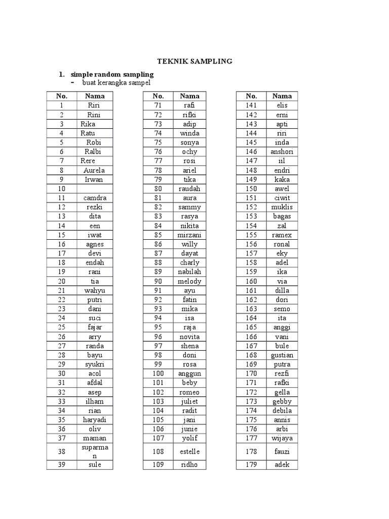 Simple Random Sampling | PDF