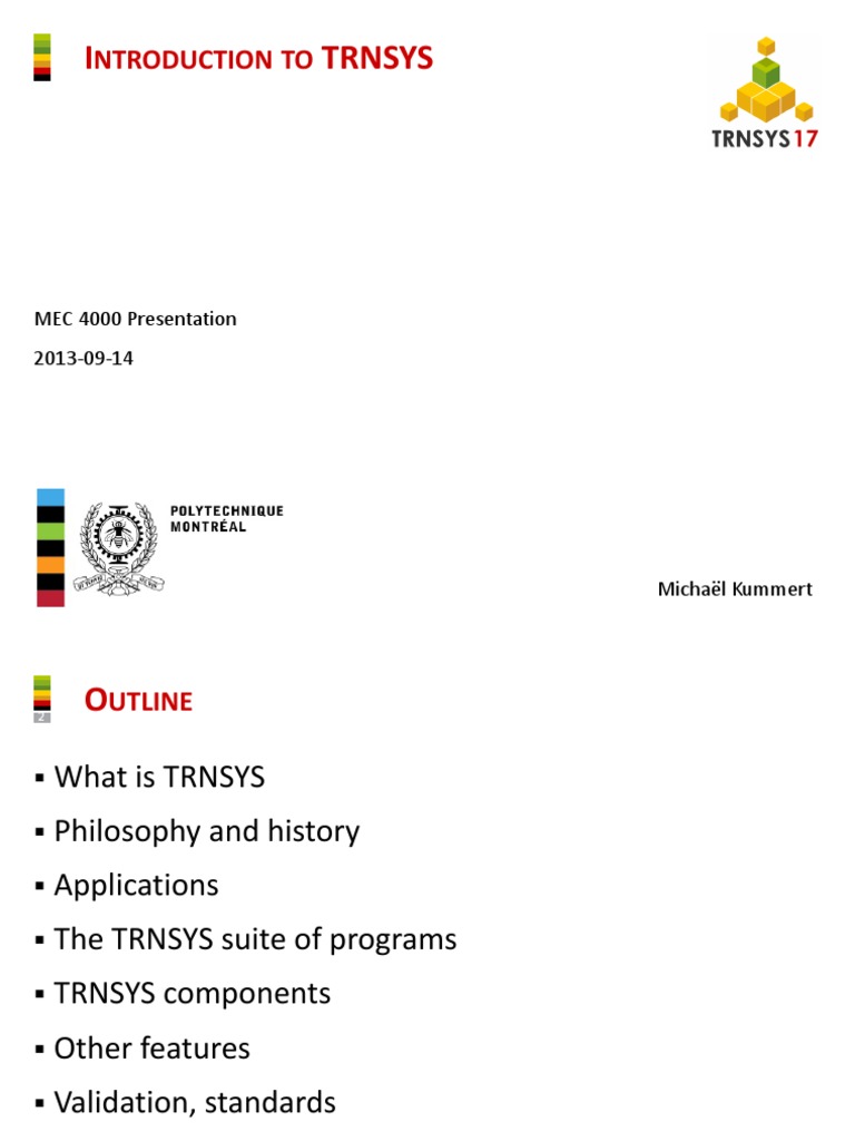 01 - Introduction To Trnsys | PDF | Cogeneration | Solar Energy