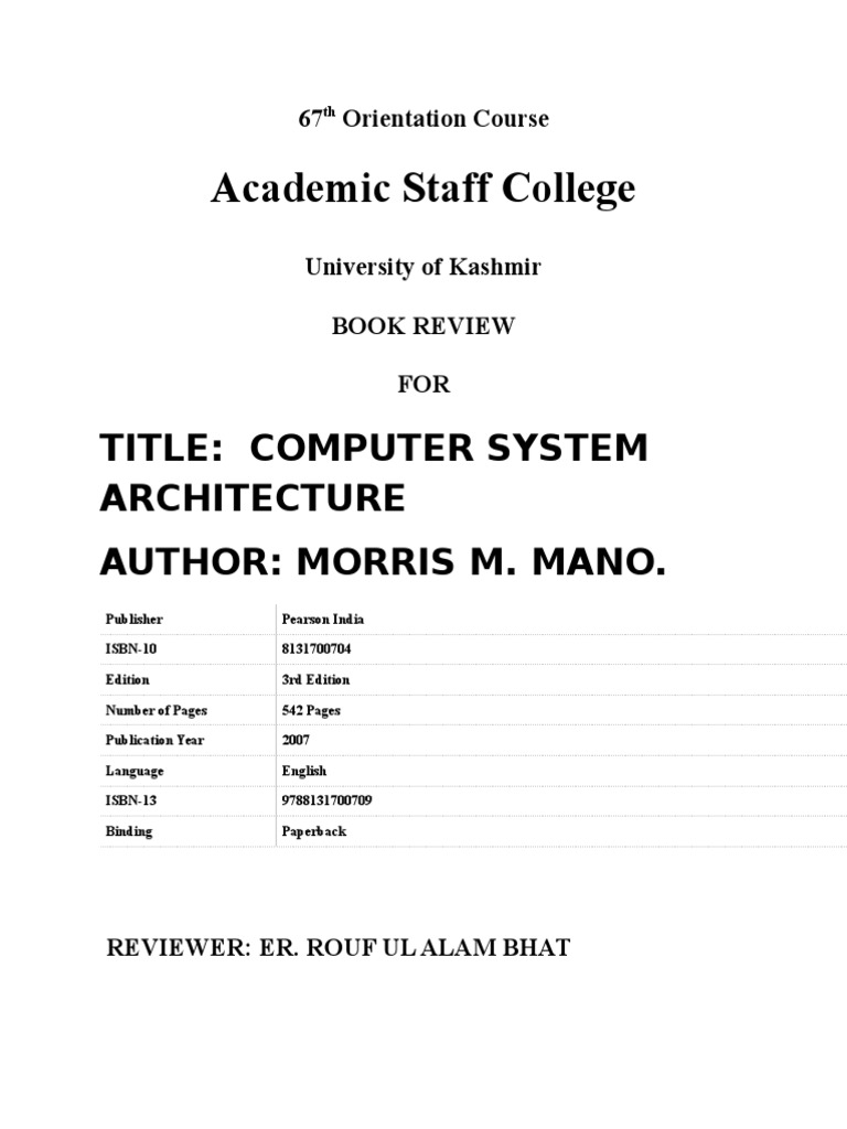 Book Review of Computer Fundamentals by Stallings | PDF | Central ...