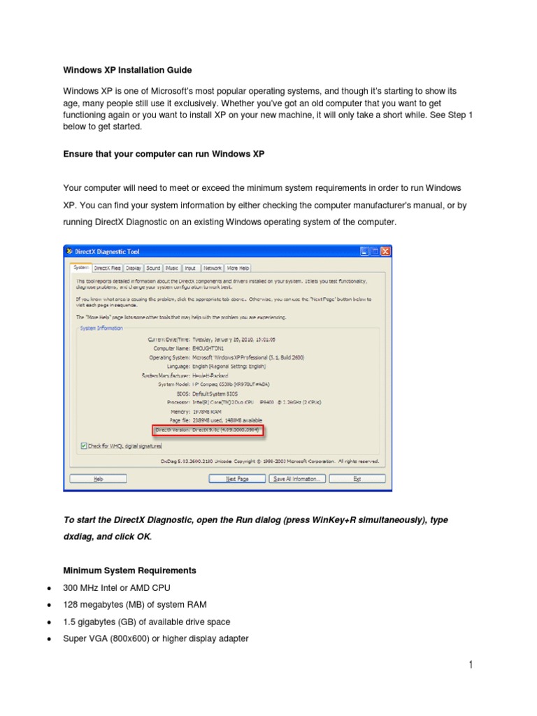 Windows XP Installation Guide | PDF | Booting | Bios