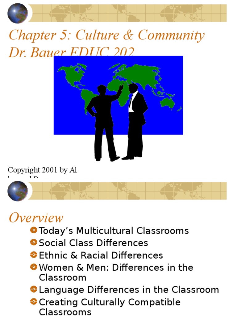 Chapter 5: Culture & Community Dr. Bauer EDUC 202: Lyn and Bacon | PDF ...