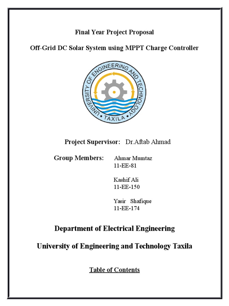Final Year Project Proposal | PDF | Photovoltaic System | Solar Power