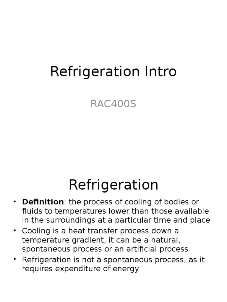 Refrigeration Intro | PDF | Refrigeration | Vegetables