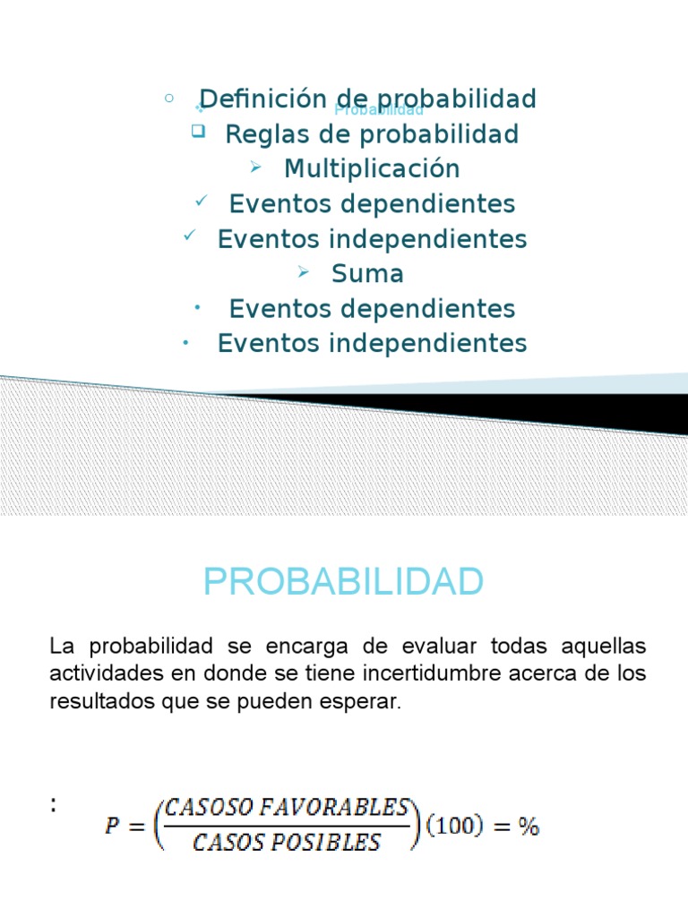 Presentación de Probabilidad | PDF | Probabilidad | Matemáticas Aplicadas