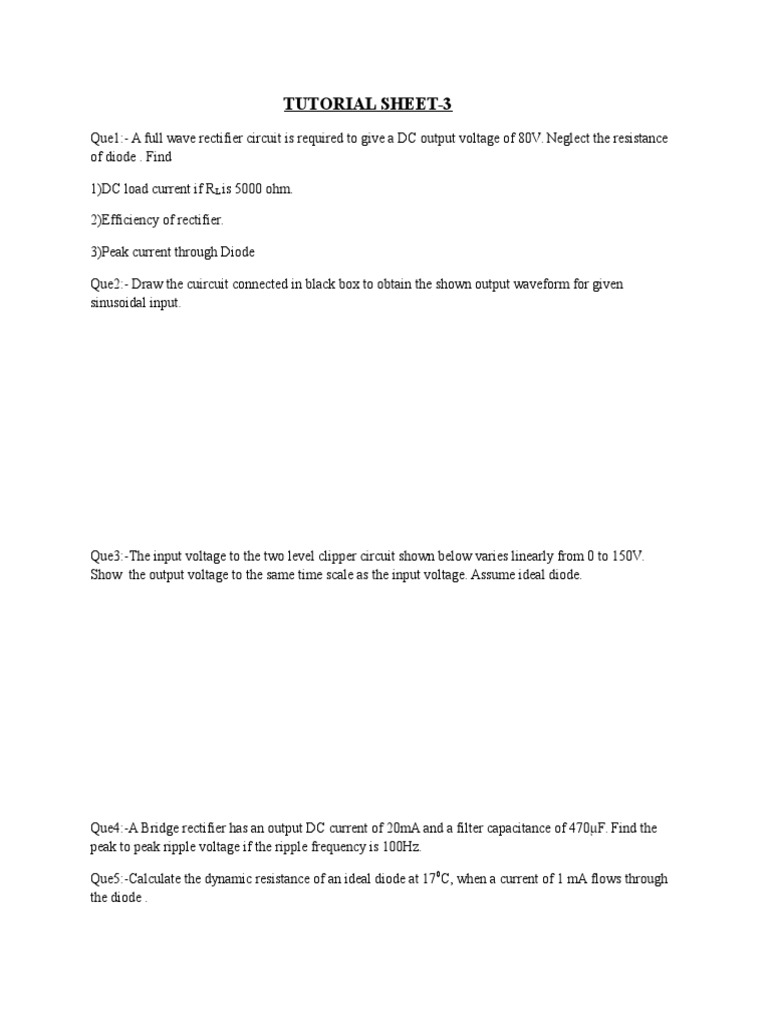 Tutorial Sheet-3 | PDF | Teaching Methods & Materials