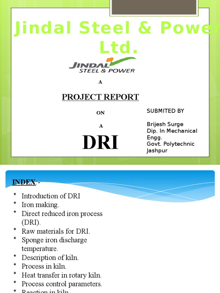 Jindal Steel Plant | PDF | Iron | Chemical Elements