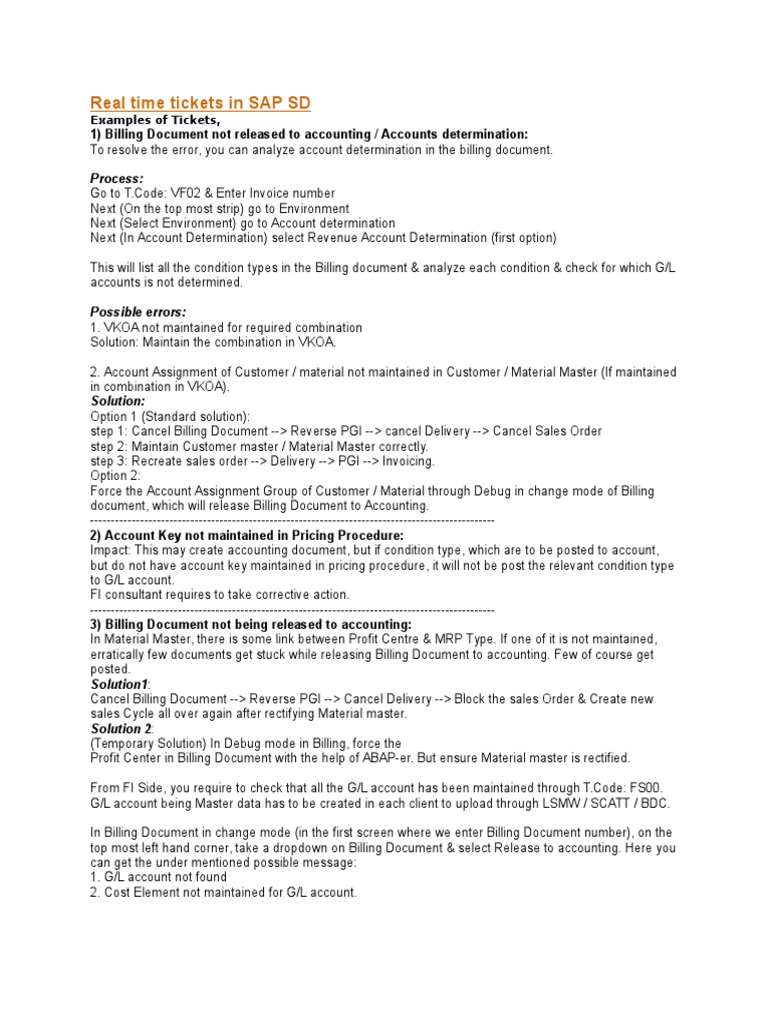 Real Time Tickets in SAP SD | PDF | Invoice | Computing