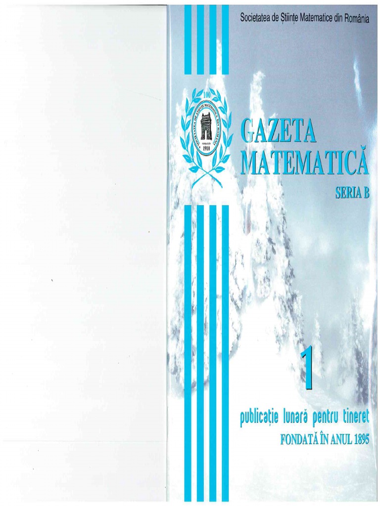Gazeta Matematica SeriaB NR.1-2015 | PDF