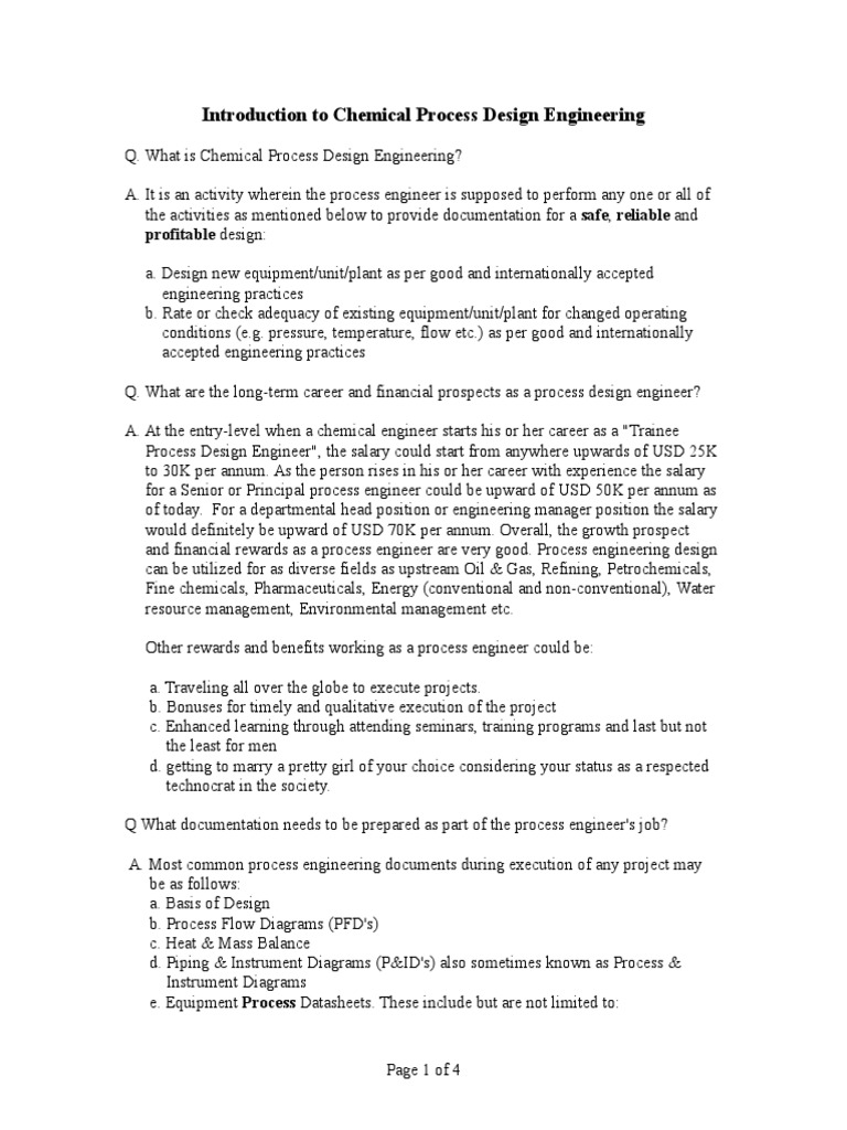 Introduction To Chemical Process Design Engineering | PDF | Furnace ...