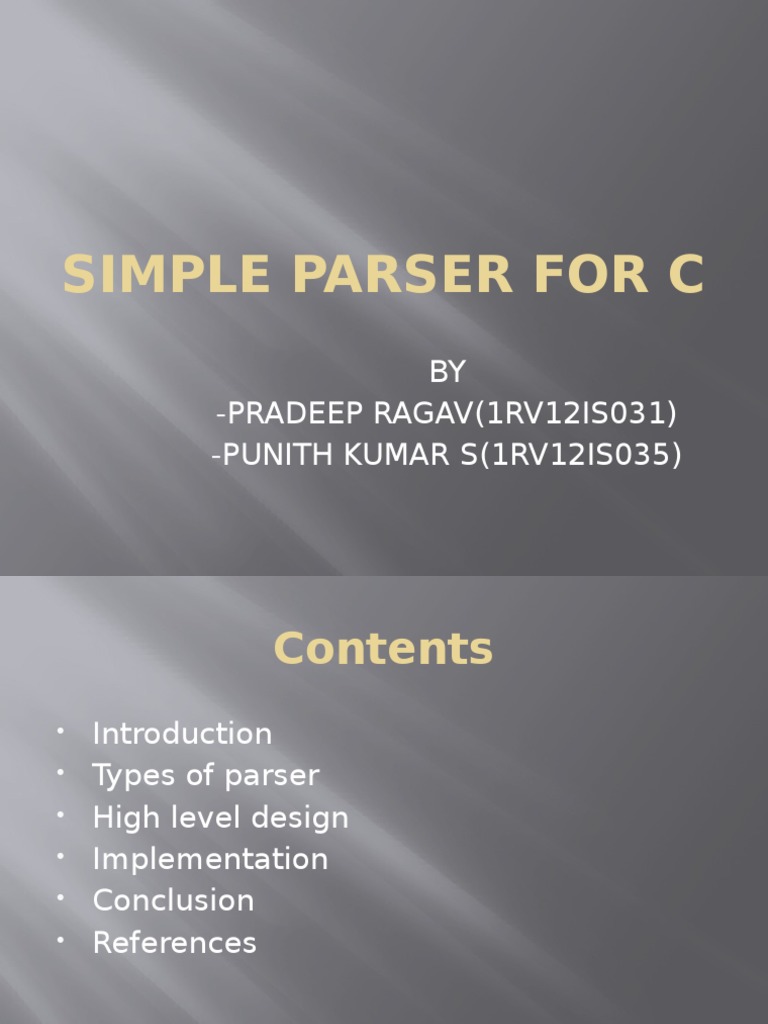 Simple Parser For C | PDF | Parsing | Compiler