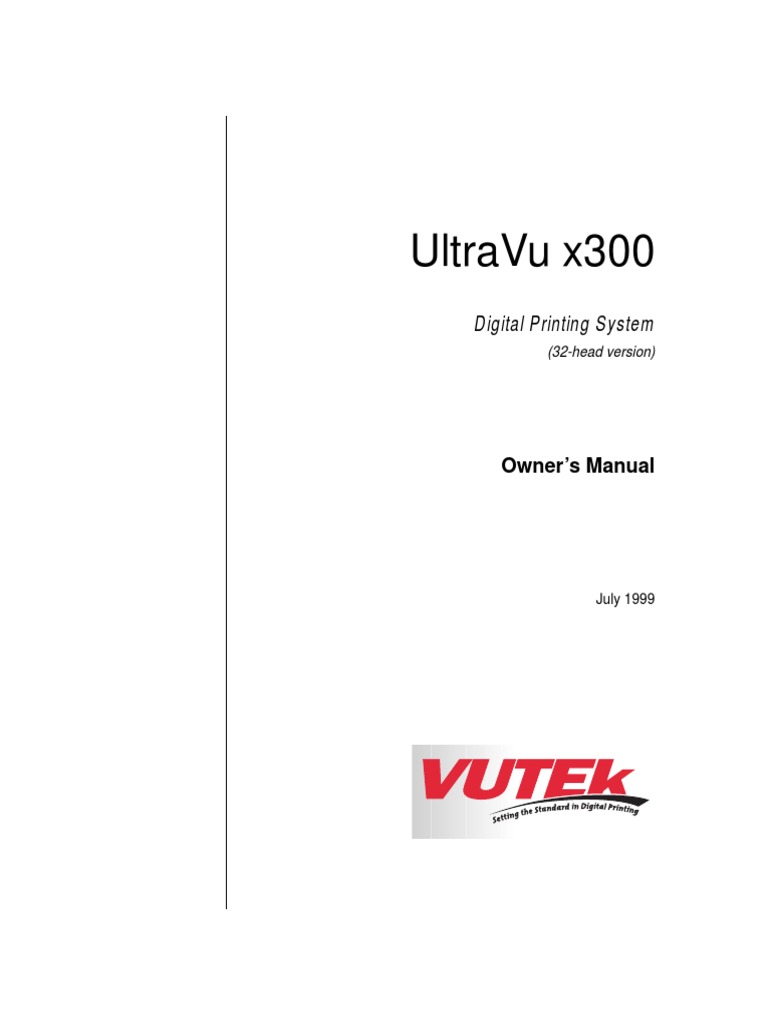 Vutek UltraVU 5300 Manual | PDF | Power Supply | Media Technology