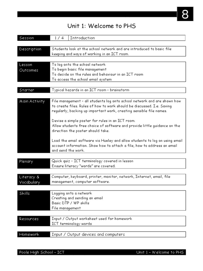 Introduction To ICT Lesson Plans | PDF | Educational Technology | Email