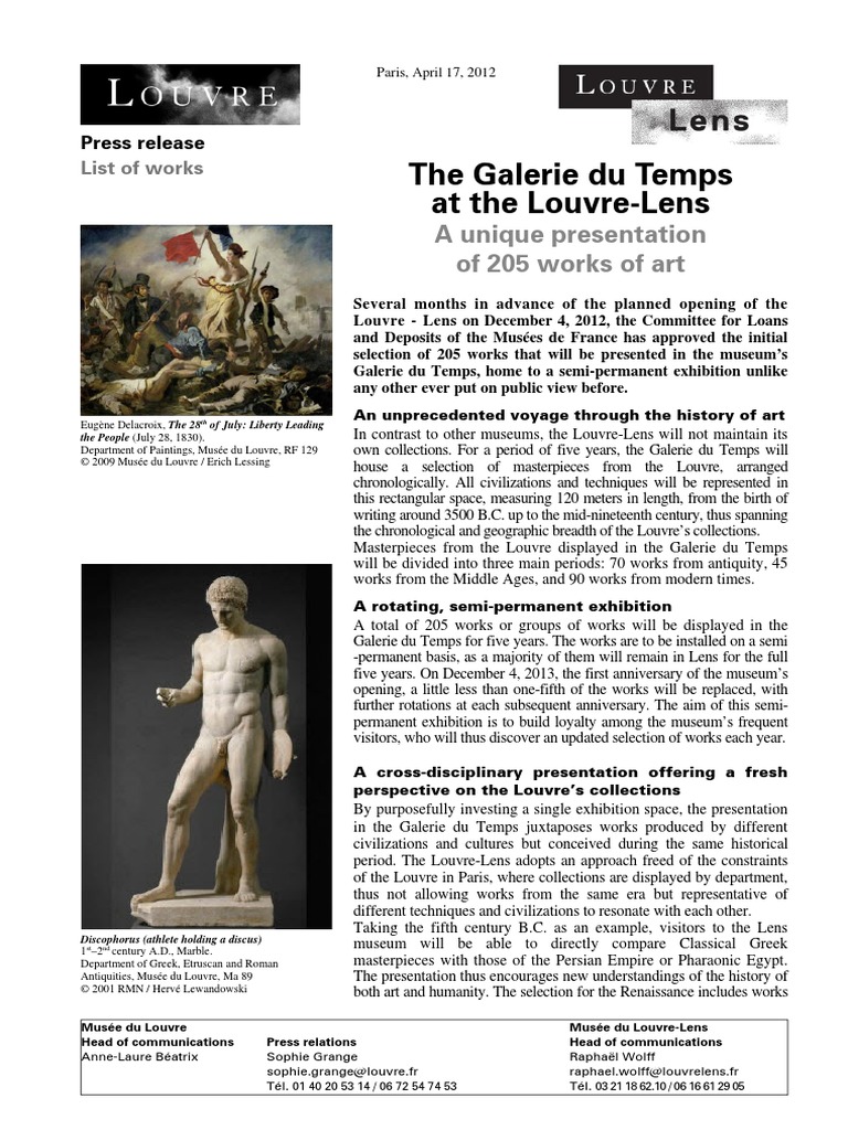 Louvre Press Release Louvre Lens | PDF | Louvre | Mosaic