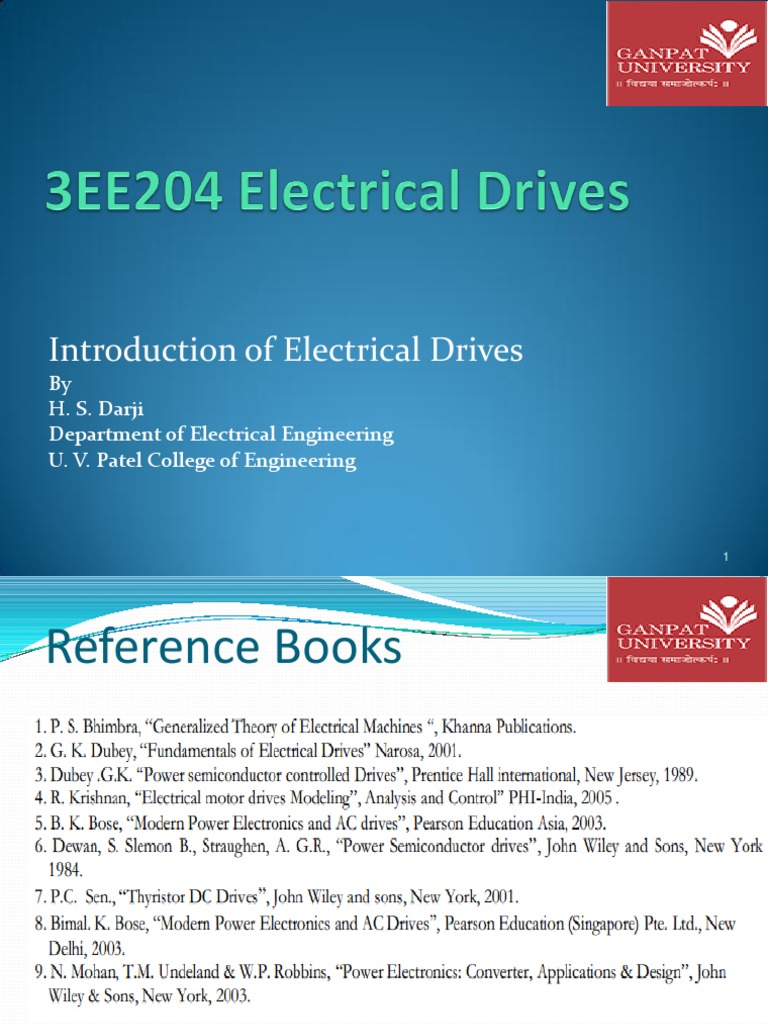 Introduction To Electrical Drives PDF | Download Free PDF | Steady State | Electric Motor