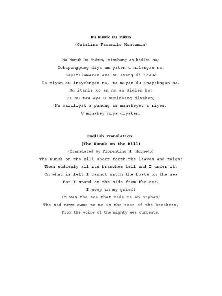 Nu Nunuk Du Tukun | PDF