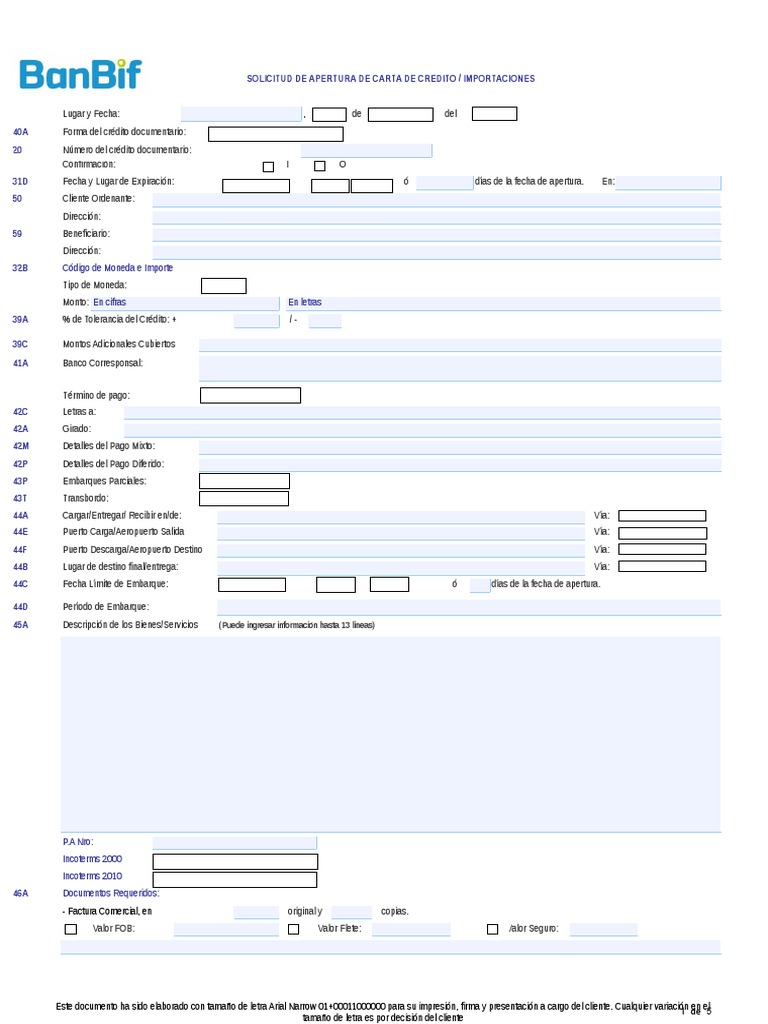 Formato Comex | PDF | Carta de crédito | Dinero