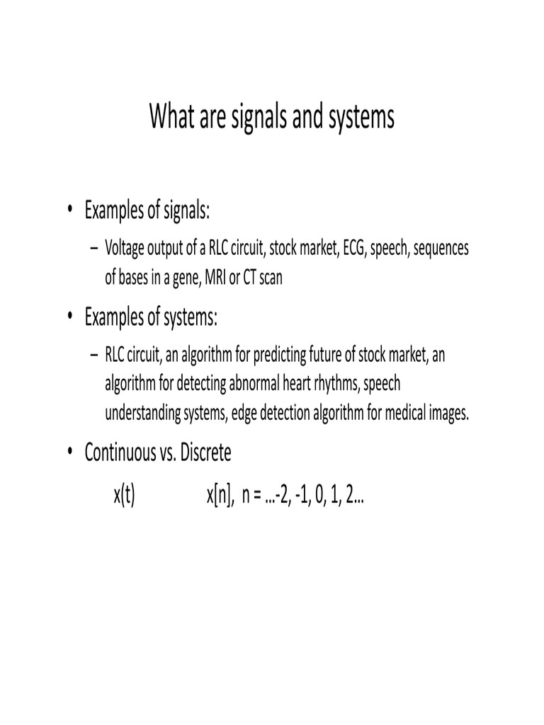 What Are Signals and Systems | PDF