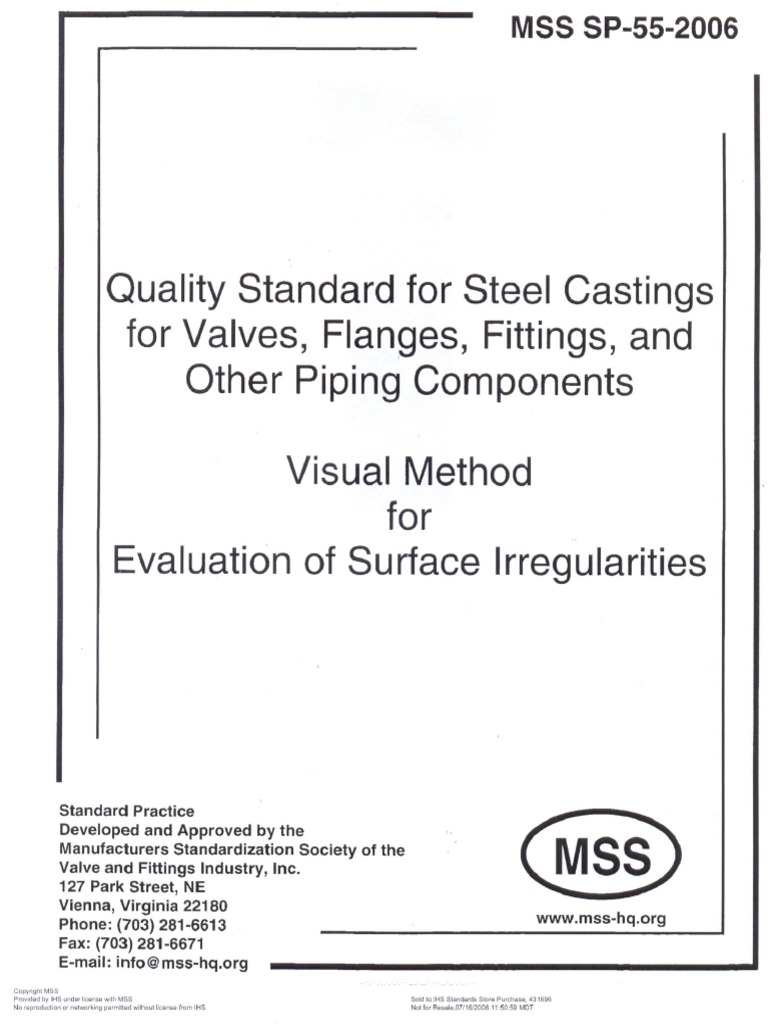 MSS SP-55-2006 Ok | PDF | Valve | Gas Technologies