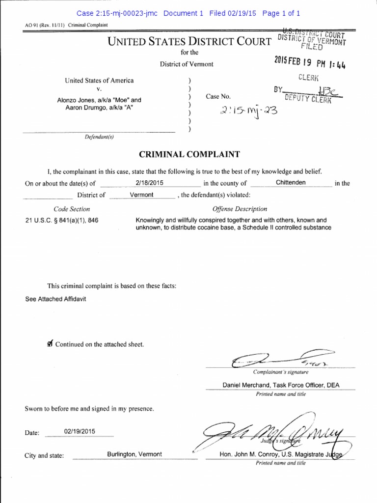 U.S. District Court Complaint For Alonzo Jones and Aaron Drumgo | PDF ...