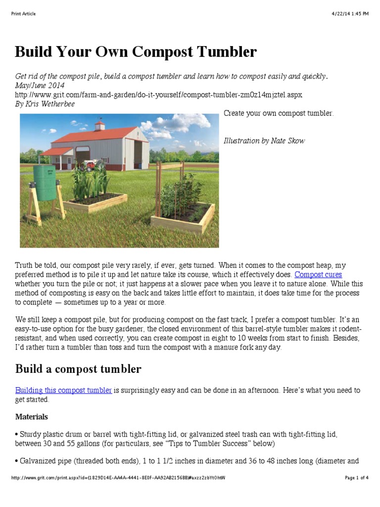 DIY - Build Compost Tumbler | PDF | Compost | Screw