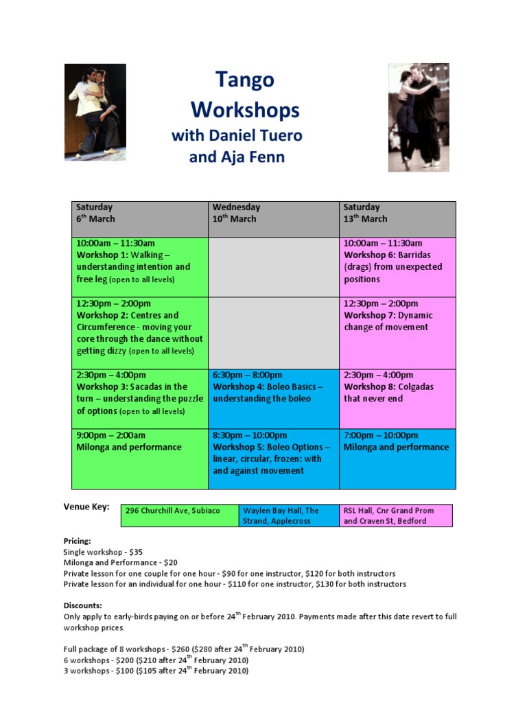 Daniel Tuero and Aja Fenn Workshops | PDF | Partner Dance | Dances