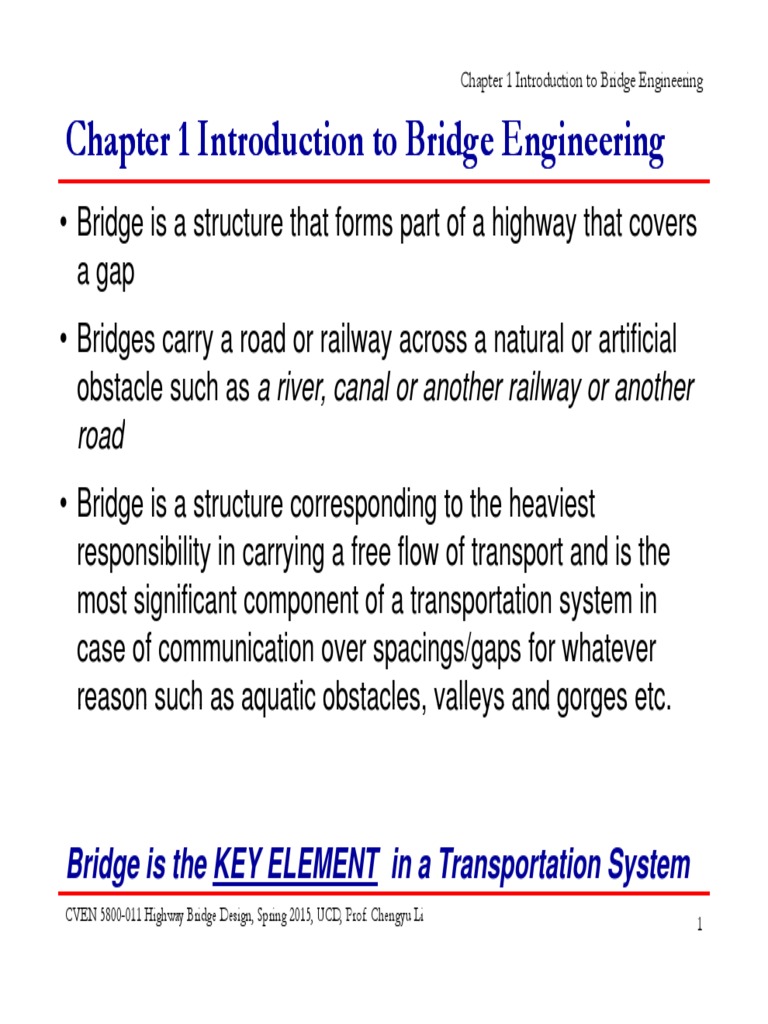 Chapter 1 Introduction To Bridge Engineering | PDF | Bridge | Beam ...