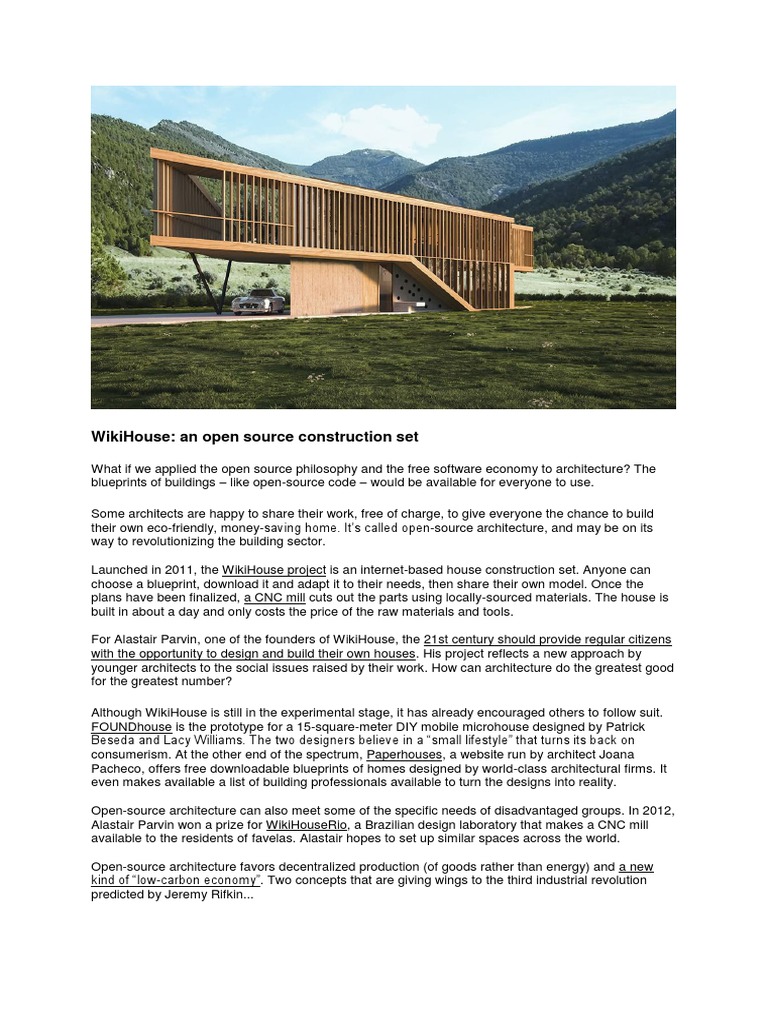 Wikihouse: An Open Source Construction Set | PDF