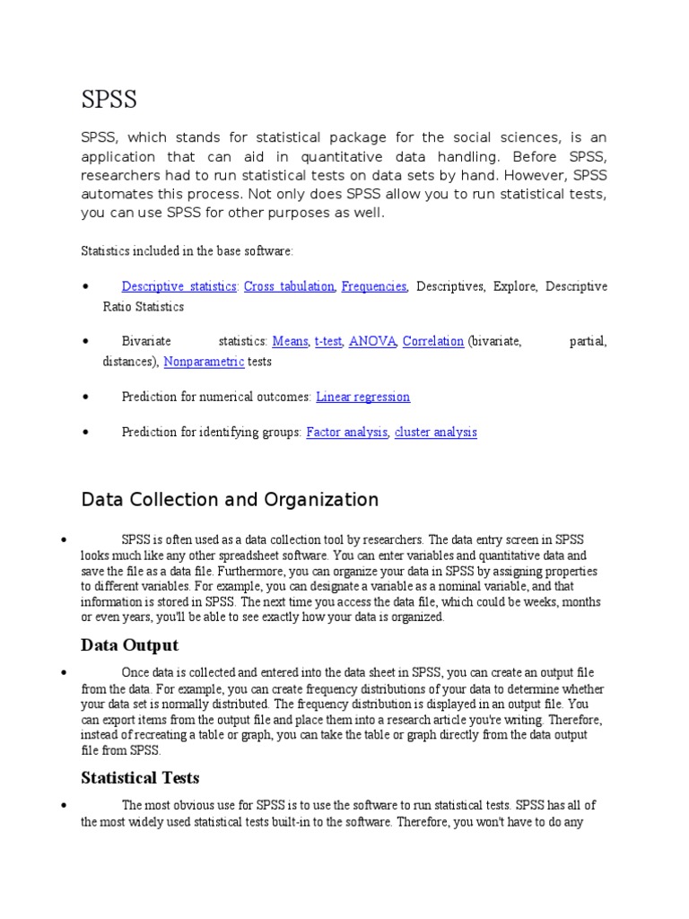 Data Collection and Organization | PDF | Sas (Software) | Spss