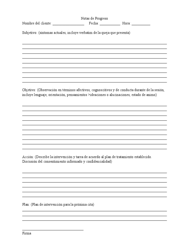 Notas de Progreso en Formato SOAP | PDF