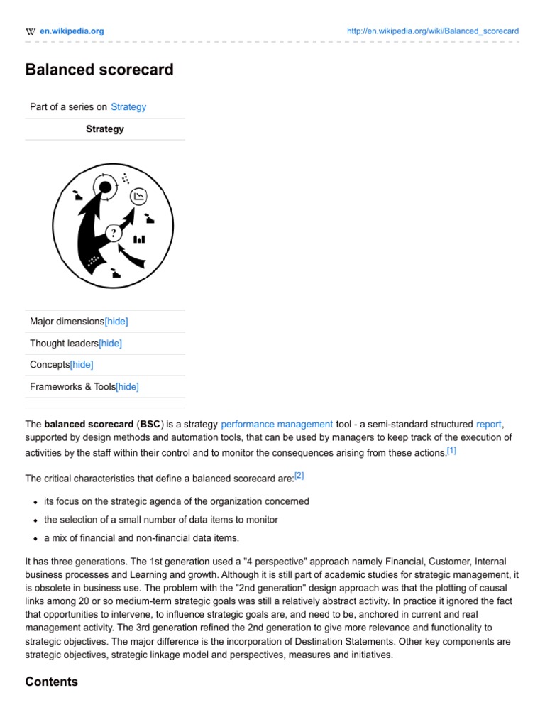 Balanced Scorecard | Download Free PDF | Business | Accountability