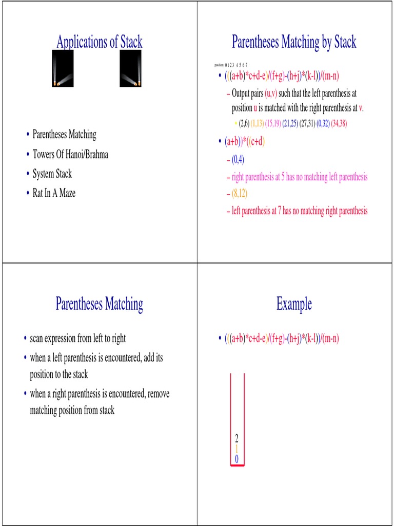 Applications of Stacks | PDF | Software Engineering | Computing