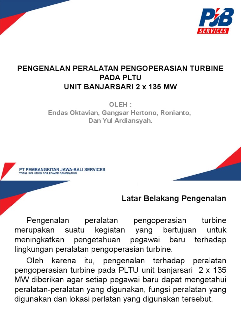 Materi Pengenalan Peralatan Pengoperasian Turbin | PDF