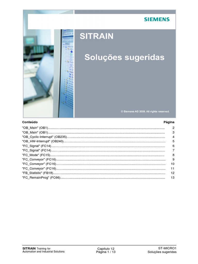 Sitrain S7-1200 Exercicios | PDF