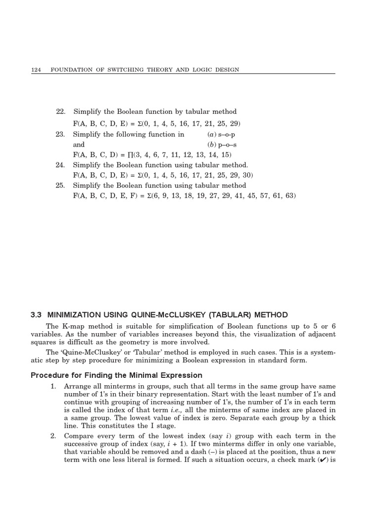 Tabular Method Pdf Boolean Algebra Teaching Mathematics 9747