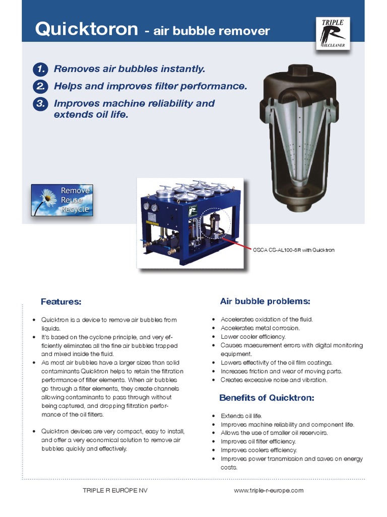 Buble Eliminator - Quicktron | PDF | Filtration | Viscosity