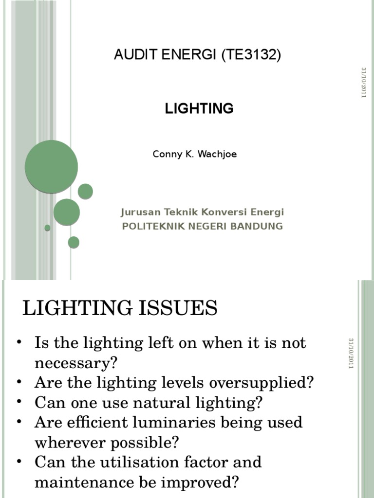Energy Audit for Lighting Systems | PDF