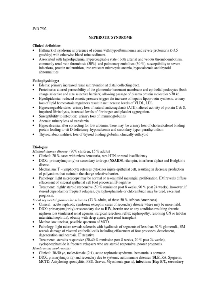 NephRotic Syndrome | PDF | Medical Specialties | Health Sciences