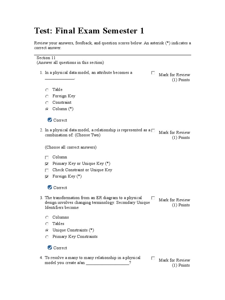 Final Exam Semester 1 | PDF | Sql | Computer Data